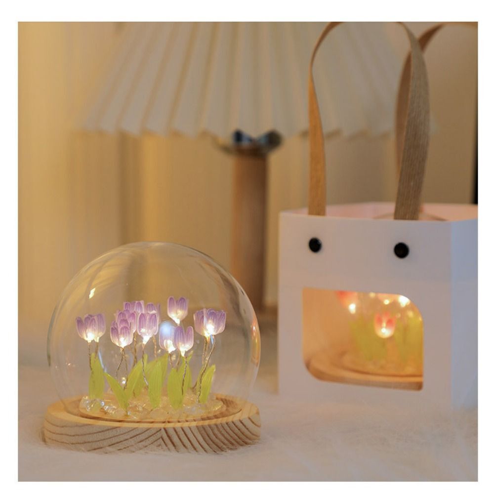 Luminous Table Lamp Artificial Flower Bedside Sleep Lights Tulip Night ...