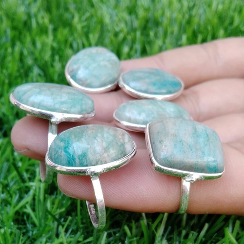 Elegant Amazonite Gemstone 925 Sterling Silver Plated Wholesale Bezel ...