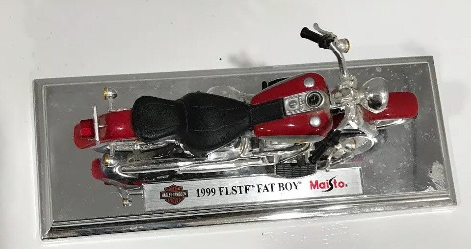 1999 HARLEY DAVIDSON FLSTF FAT BOY 1:18 Scale Diecast Model by Maisto ...