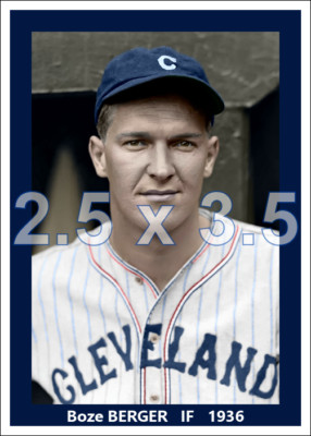 Boze Berger - 1936 Cleveland baseball - choose a size - colorized print ...
