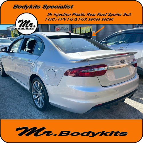 GLOSS BLACK PAINTED PLASTIC REAR ROOF SPOILER WING FOR FORD FG FGX ...