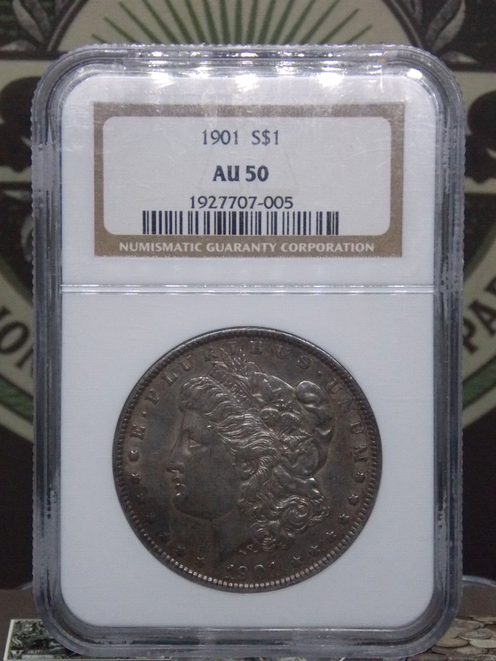 1901 "P" Morgan SILVER Dollar $1 NGC AU50 #005 East Coast Coin ...