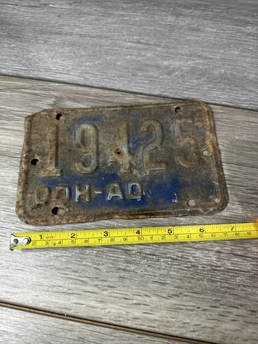 VINTAGE 5 DIGIT OHIO LICENSE PLATE TAG 19425 ODH-AD SHORTY | eBay