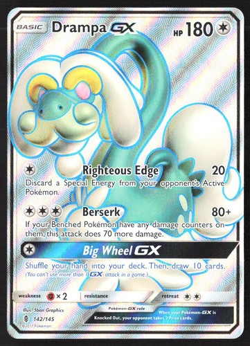 Drampa GX (Full Art) 142/145 Sun & Moon Guardians Rising Pokémon Card ...