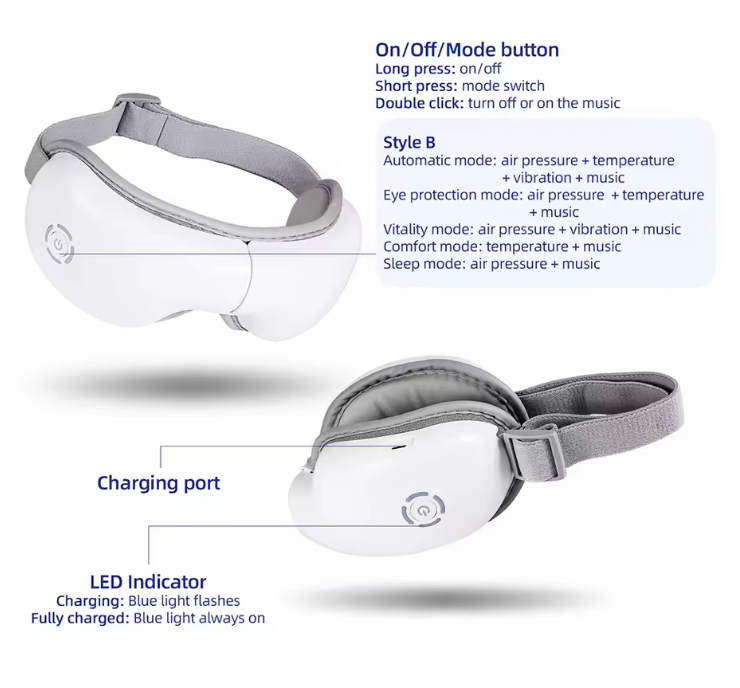 3D Vibration Eye Massager with Heat & Airbags – Relieves Eye Fatigue ...