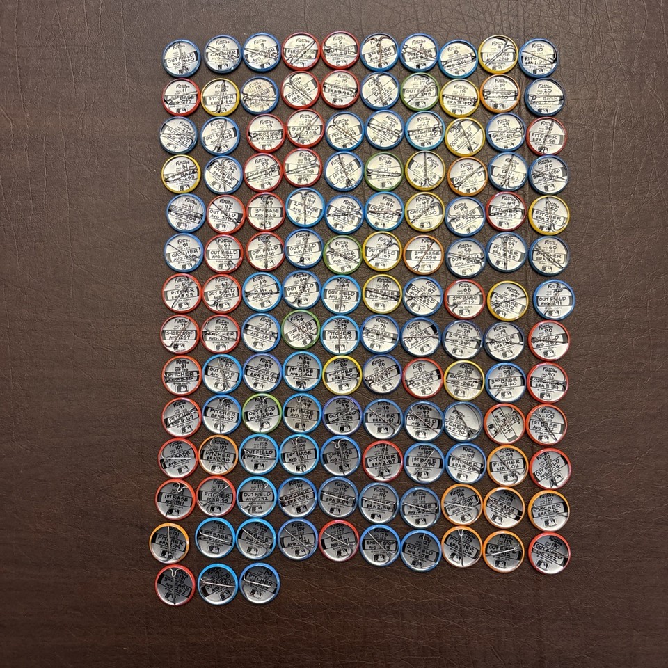 1984 Fun Foods MLBPA Baseball Button Pins Complete Set of 133 MLB Pins ...