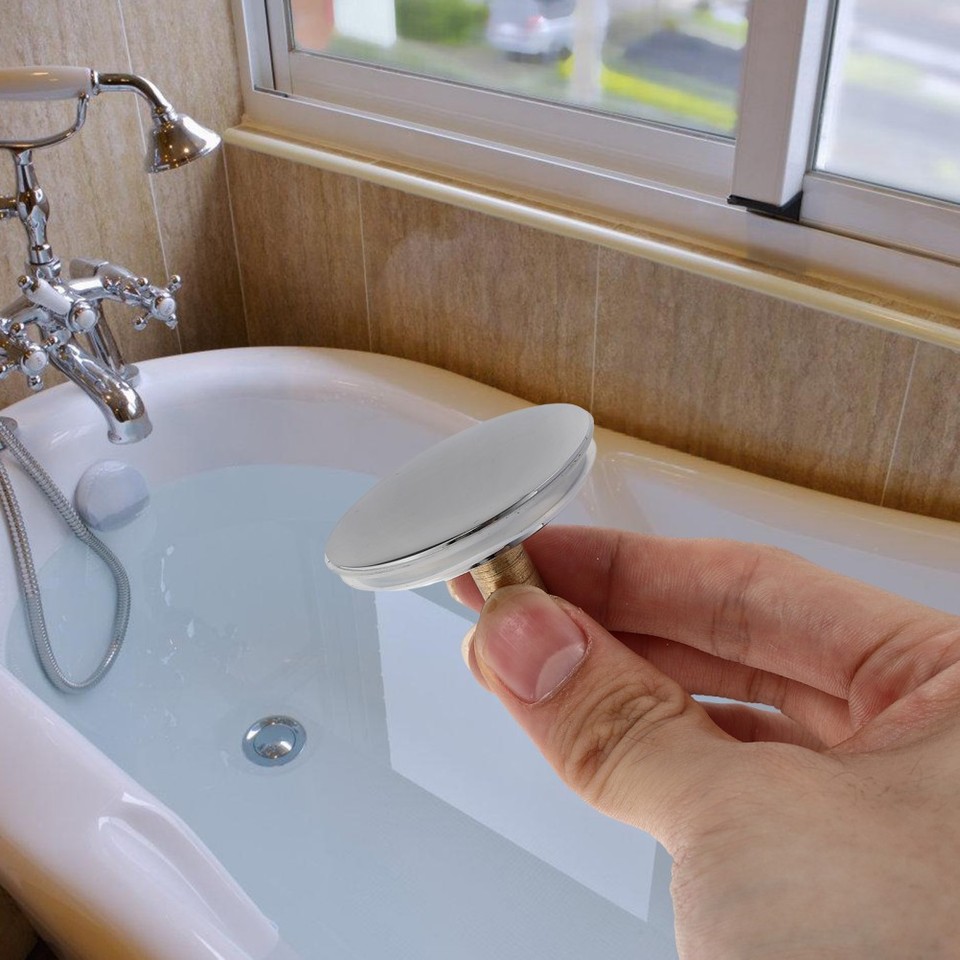 Bathroom Tub Drain Stopper Copper Plastic Plug With Rotating Seal For ...