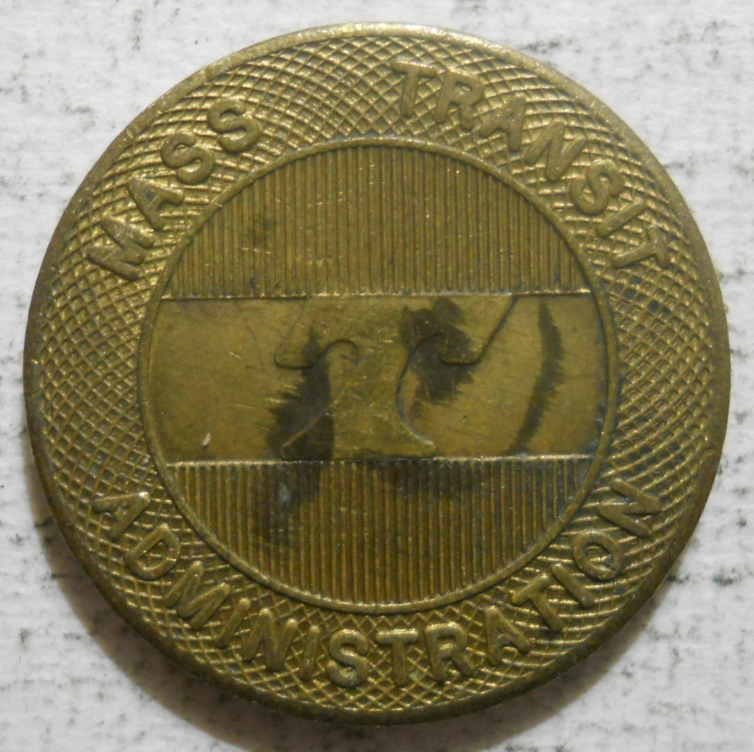 Lot of 10 Mass Transit Admin. (Baltimore, Maryland) transit tokens ...