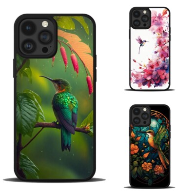 For iPhone 11 12 13 14 15 Max Pro japanese artistic hummingbirds Hard ...