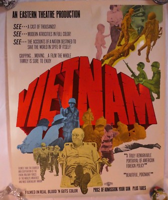 1968 PROTEST POSTER VIETNAM A EASTERN THEATRE PRODUCTION MOVIE PROTEST ...