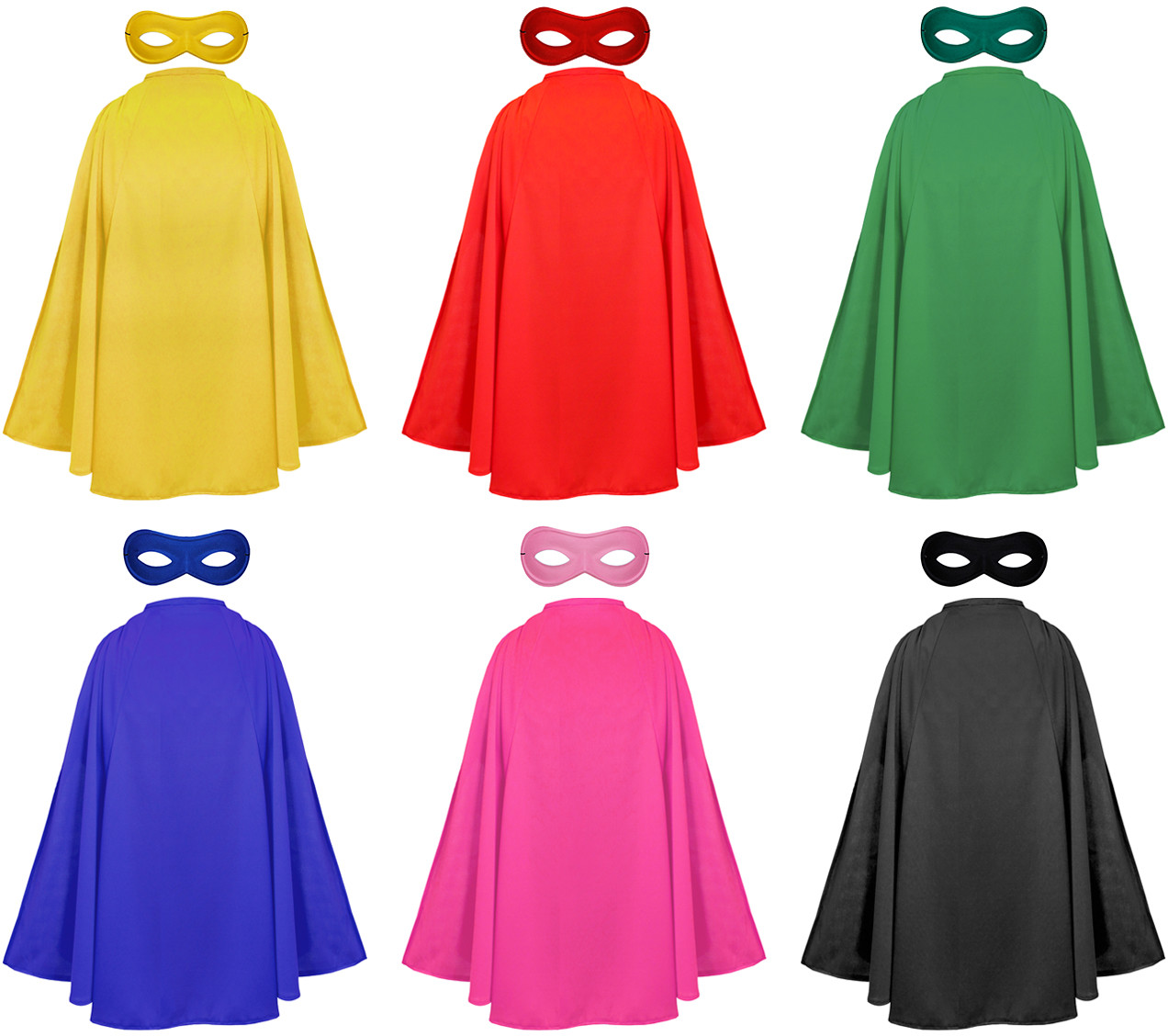 CAPE AND MASK ADULTS SUPERHERO FANCY DRESS COSTUME UNISEX COMIC FILM ...