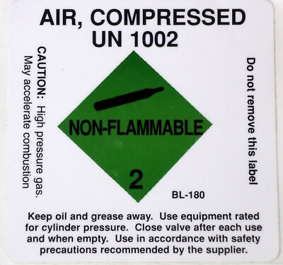 Compressed Air Tank Sticker label Scuba Diving Decal UN 1002 DS10 | eBay