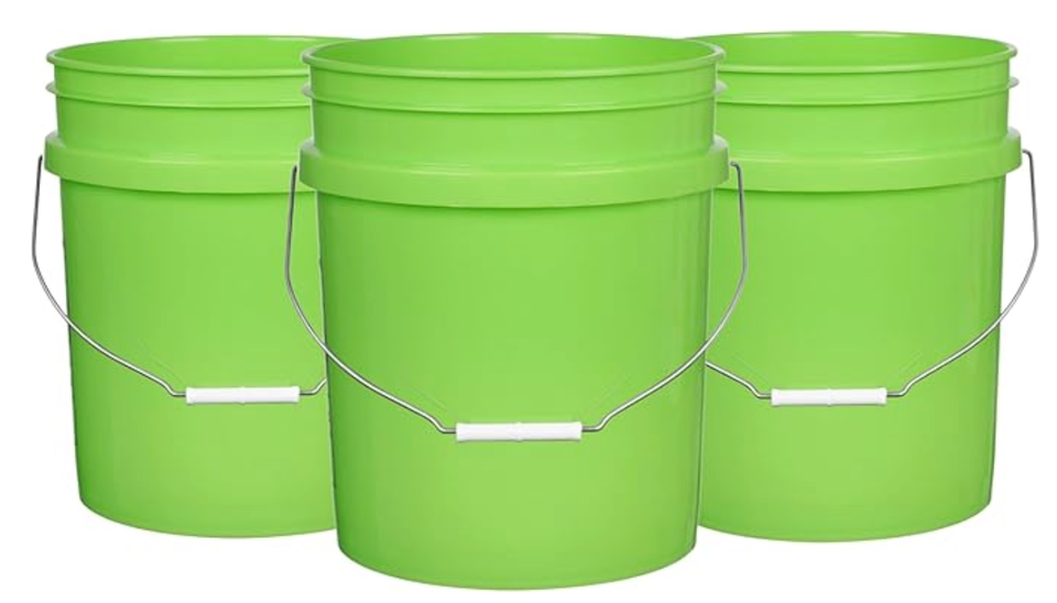 5 Gallon Food Grade Lime Buckets BPA Free with Screw on Lids (Pack of 3 ...