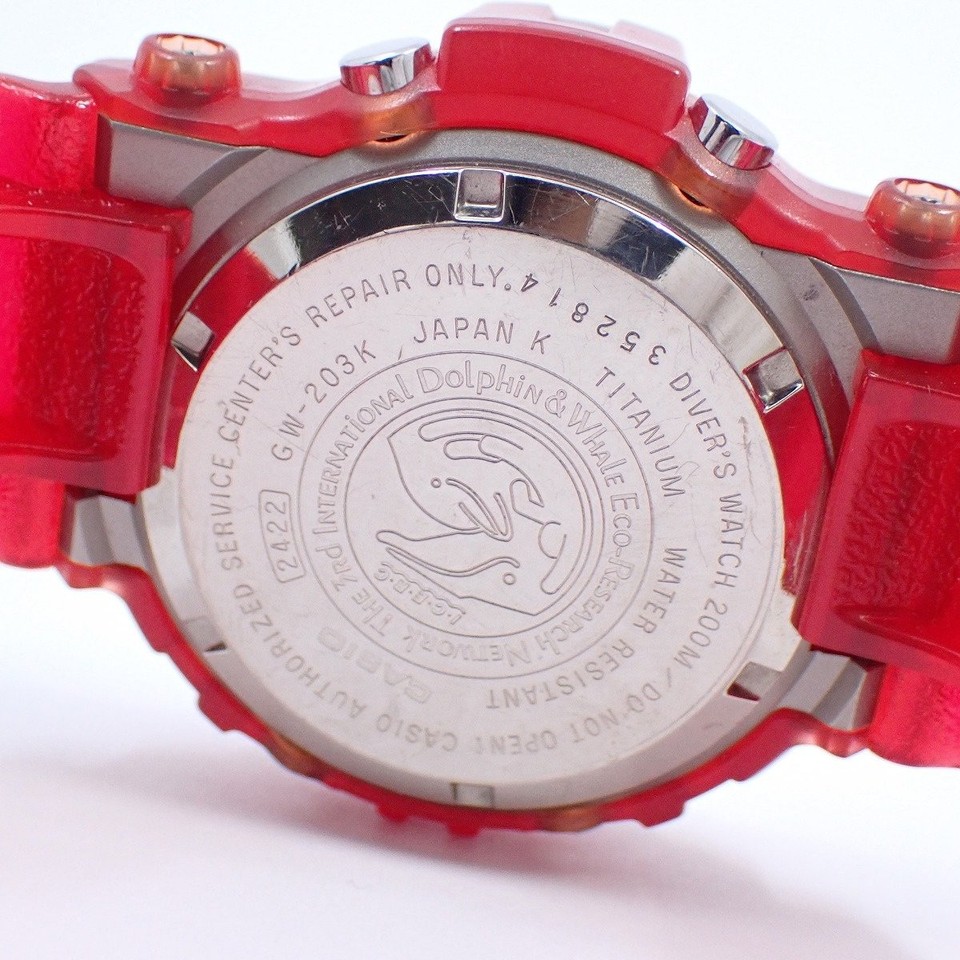 Used Casio G SHOCK Frogman 2003 Ilkuji Model Red Tough Solar Men s ...