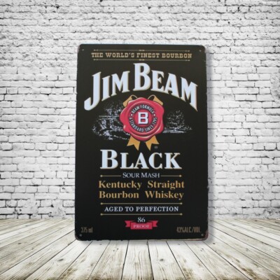 Jim Beam Vintage Style Tin Metal Bar Sign Poster Man Cave Collectible ...