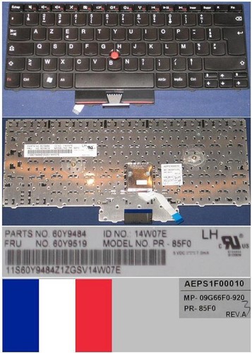 French AZERTY Keyboard LENOVO IdeaPad U350 Y650 AELL1F00110 JMEAAF00110 ...