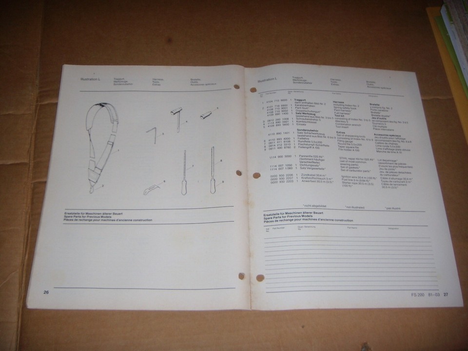 Stihl FS200AV FS202 Parts List 81-03 | eBay