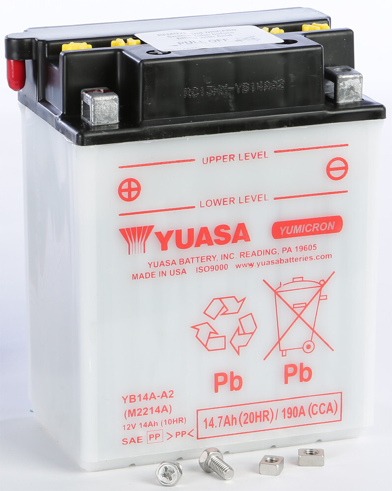 YUASA 2001-2005 Sportsman 400 BATTERY YB14A-A2 YUAM2214A PLT-250 ...