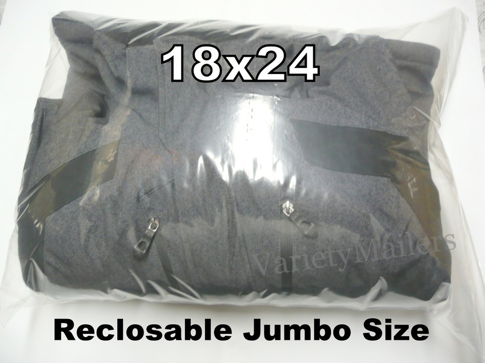 8 Reclosable Plastic Storage Bags 18''x 24'' Clear 2 Mil LARGE Zip-Top ...