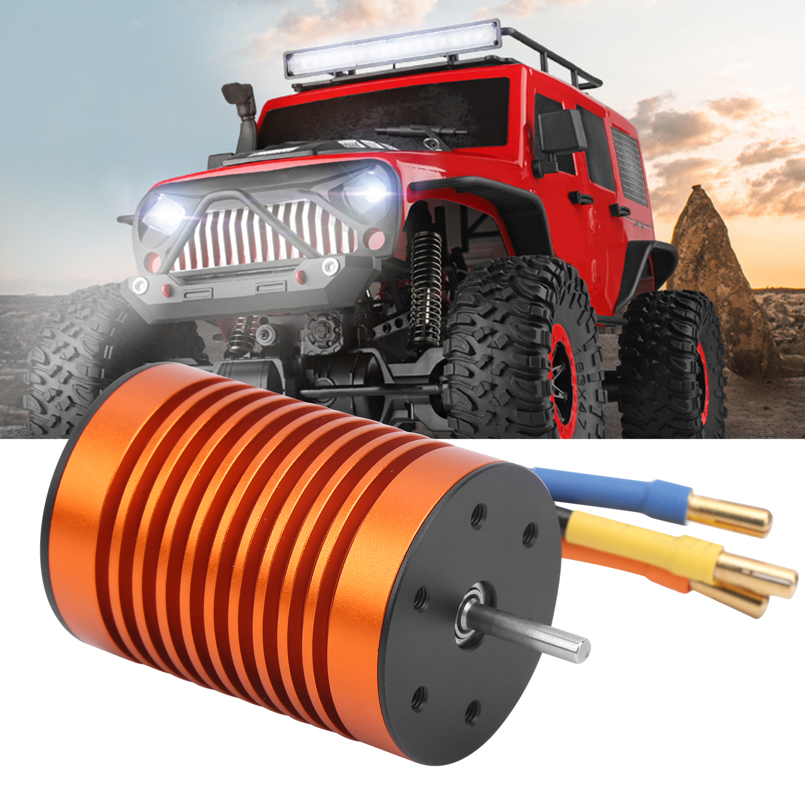 4370KV Brushless Motor RC Car Brushless Motor 9T 4370KV Orange Sturdy ...