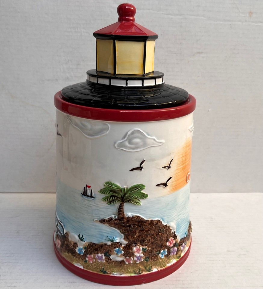 Lighthouse Ceramic Cookie Jar Canister | eBay
