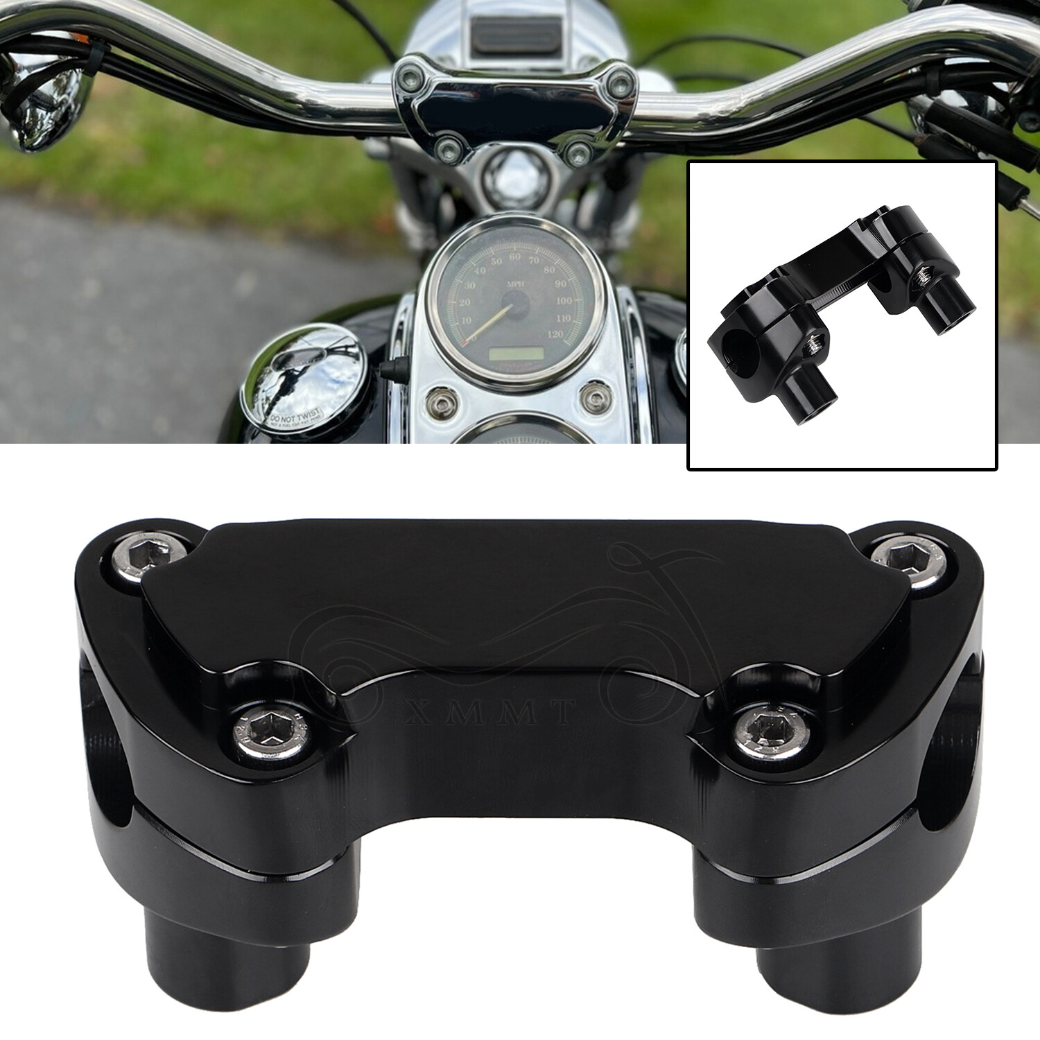 1 1/2" Risers w/ 1" Handlebar Top Clamp For Harley Sportster 1200 ...