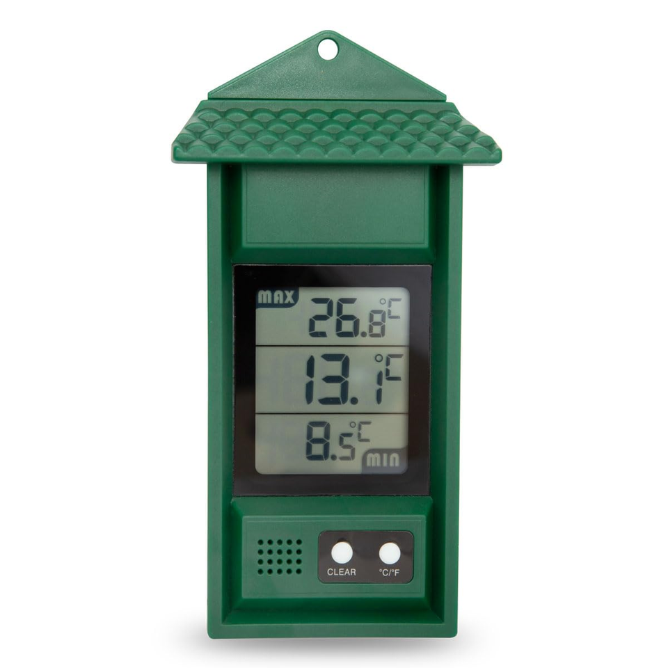 Digital Max Min Thermometer Indoor Outdoor Green | eBay UK