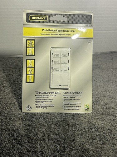 Defiant Light Timer 5/15/30/60 Min 2/4 Hr 6.4A/125V 800W - NEW | eBay