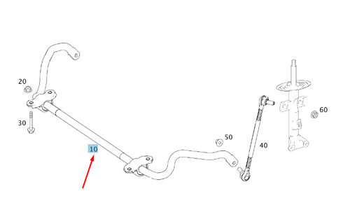 MERCEDES-BENZ E W212 Front Torsion Bar With Bearing A2123230965 NEW ...