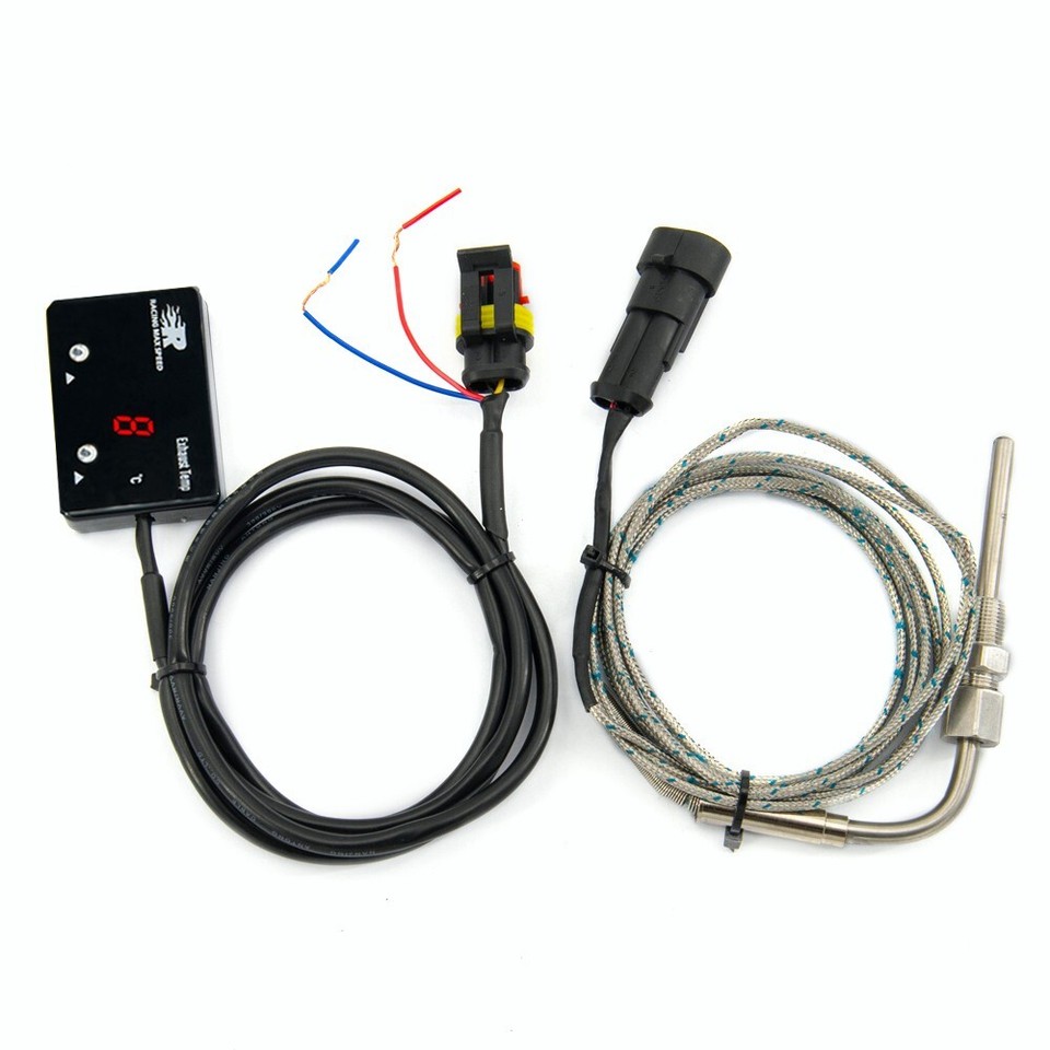 Exhaust Gas Temp EGT Gauge Digital display with Red LED+ 1/8 NPT Sensor ...
