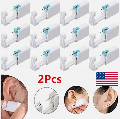 2Pcs Nose Ear Piercing Tool Gun Earring Ear Stud Gun Kit Disposable | eBay