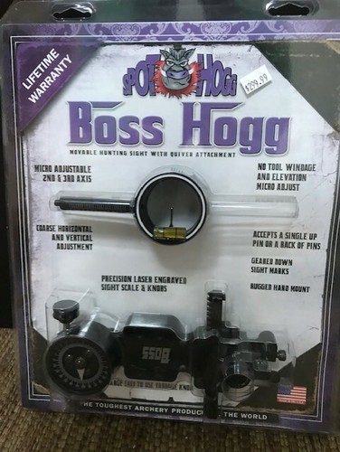 SPOT HOGG BOSS HOGG MOVABLE HUNTING SIGHT W/QUIVER ATTACHMENT - LEFT ...