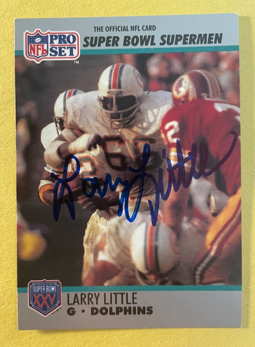 SIGNED LARRY LITTLE 1990 PRO SET SUPER BOWL SUPERMEN FOOTBALL CARD ...