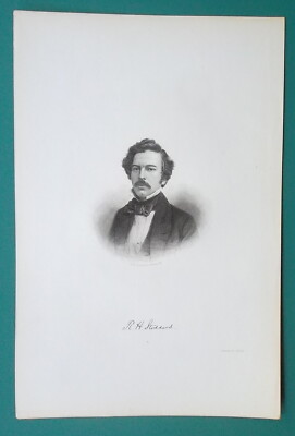 RICHARD H. STODDARD American Poet & Critic - 1854 Portrait Intaglio ...