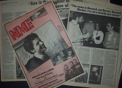 Malcolm McLaren, Bernard Rhodes 1980 Cover Poster Huge Article Sex ...