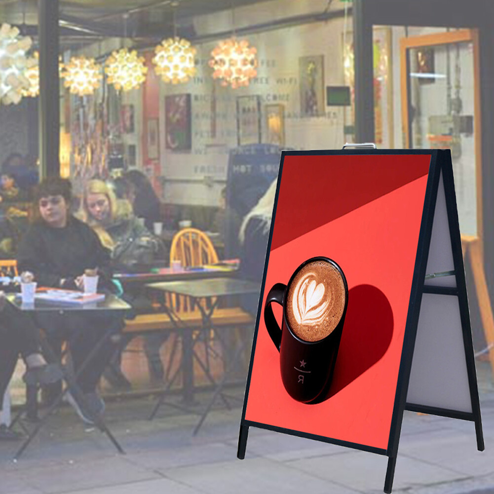 Heavy-Duty A-Frame Folding Sign Holder 23½" x 35½" Double-Sided Display ...