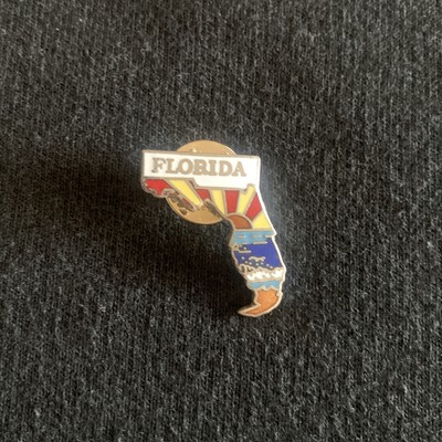Vintage - MapCo Florida State Map Enamel Lapel Souvenir Pin 80’s | eBay