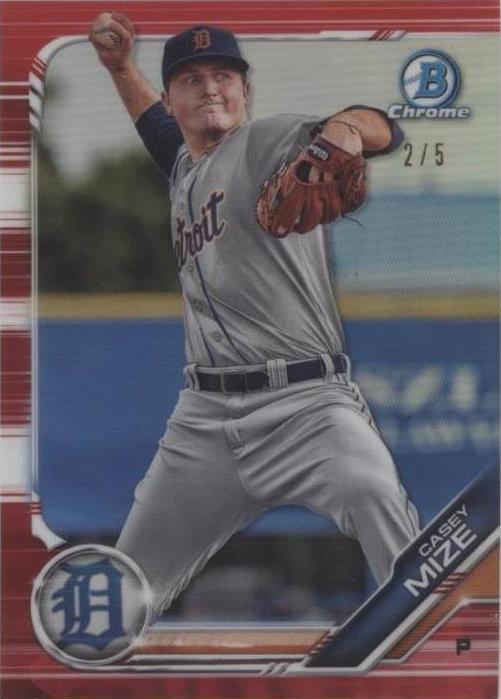 2019 Bowman - Chrome Prospects Casey Mize #BCP-49 Red Refractor /5 (RC ...
