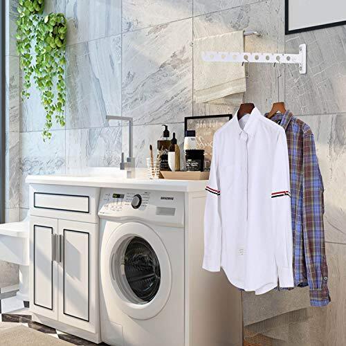 Wall Mount Clothes Hanger Laundry Hanger Dryer Rack White Retractable ...