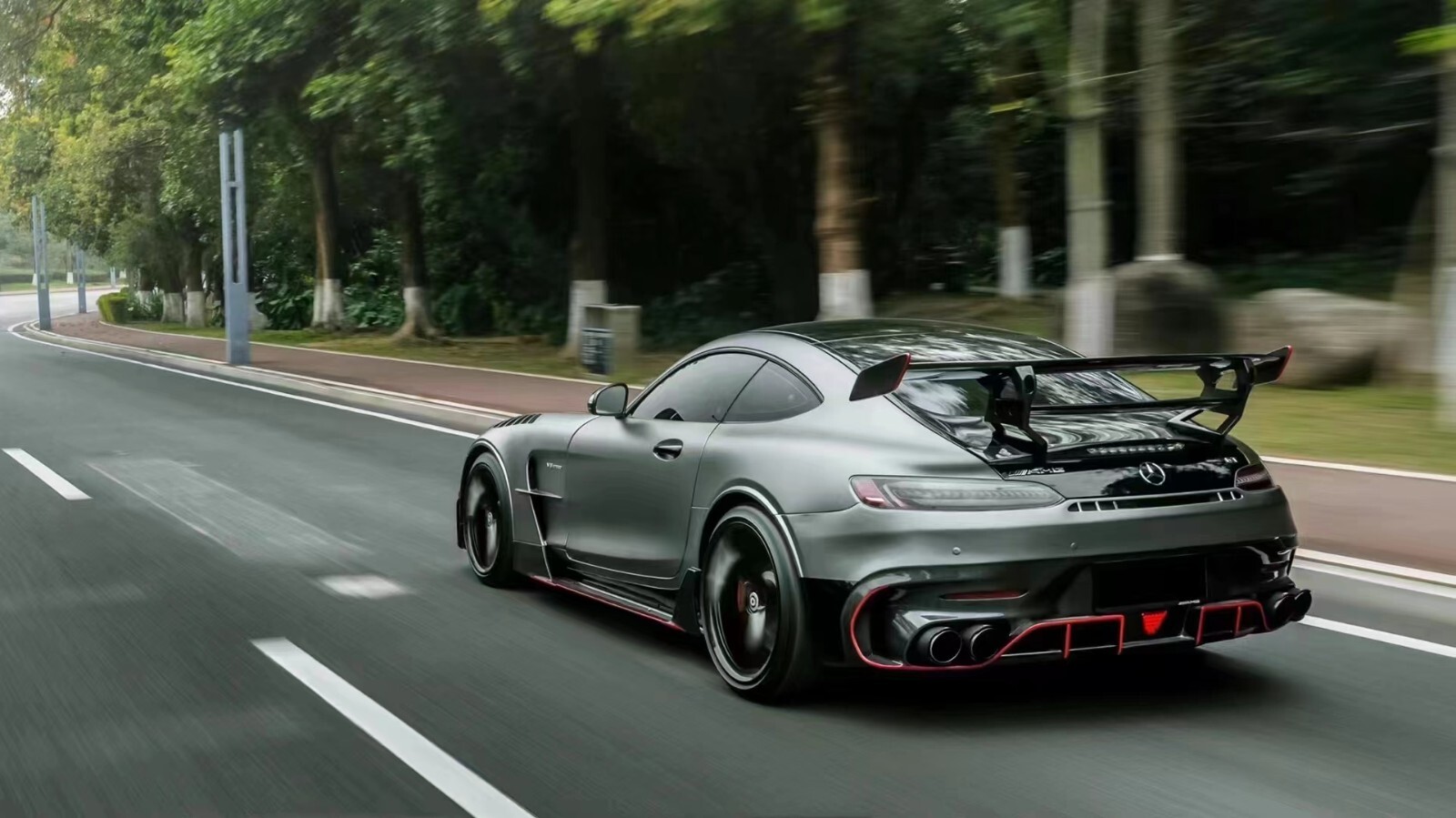 real carbon fiber rear trunk spoiler wing for mercedes benz amg gt gts ...