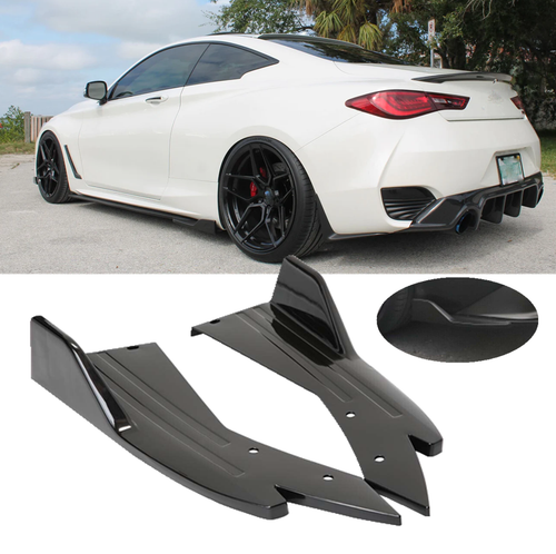 For Infiniti Q50 Q60 Rear Bumper Lip Diffuser Splitter Side Skirts ...