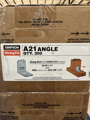 Simpson Strong Tie A21-200 18-Gauge Angle (200-Per Box) | eBay