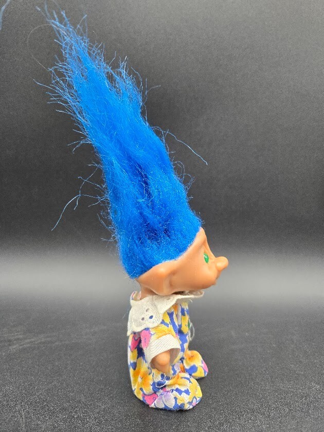 Vintage Troll Doll Blue Hair 5” Jumpsuit Star Gem Jewel Belly Ace ...