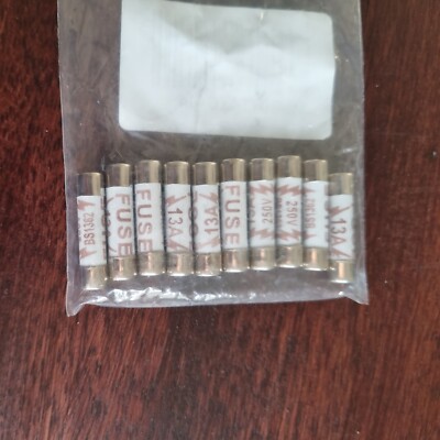 (PACK OF 10) 13A Domestic Plug Fuses 13AMP 3 Pin Plug Cartridge fuse ...