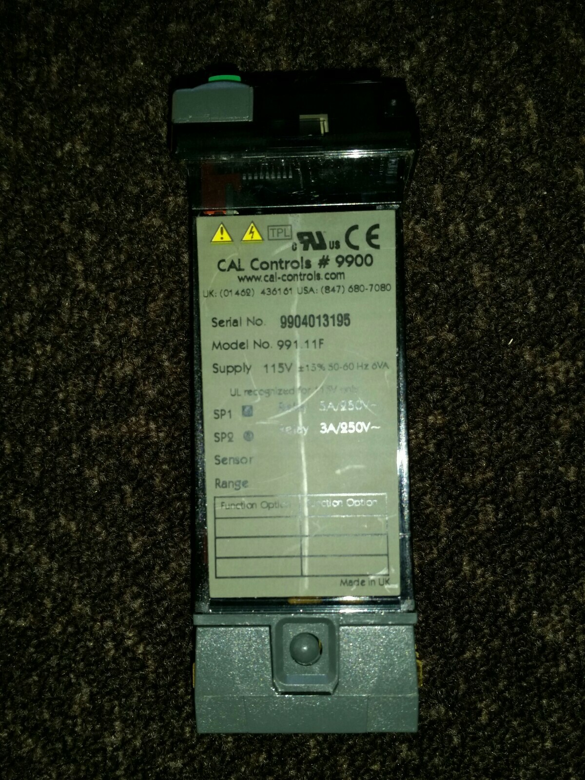 CAL CONTROLS 991.11F MICRO PROCESSOR TEMPERATURE CONTROLLER, 115 VOLTS ...