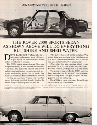 Print Ad 1965 Rover 2000 Sports Sedan-Will Do Everything But Shine ...