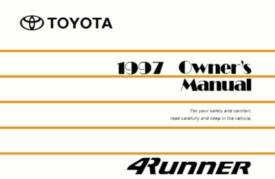 1997 Toyota 4Runner Owner's Manual | eBay