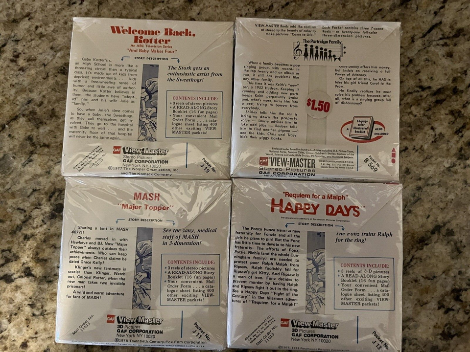 Nice Lot of 4 Vintage SEALED View -Master Sets Packets RARE & highly ...