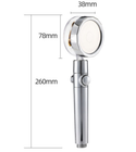 High Pressure Shower Head Adjustable 360°Rotation Turbine Water Saving ...