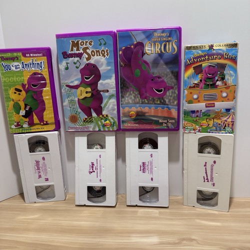 Barney VHS Lot 4 You Can Do Anything, Adventure Bus, Super Singing Circus, Songs | eBay